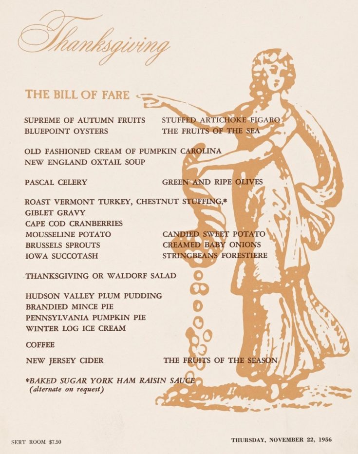 What a vintage Thanksgiving menu looked like before canned cranberry ...