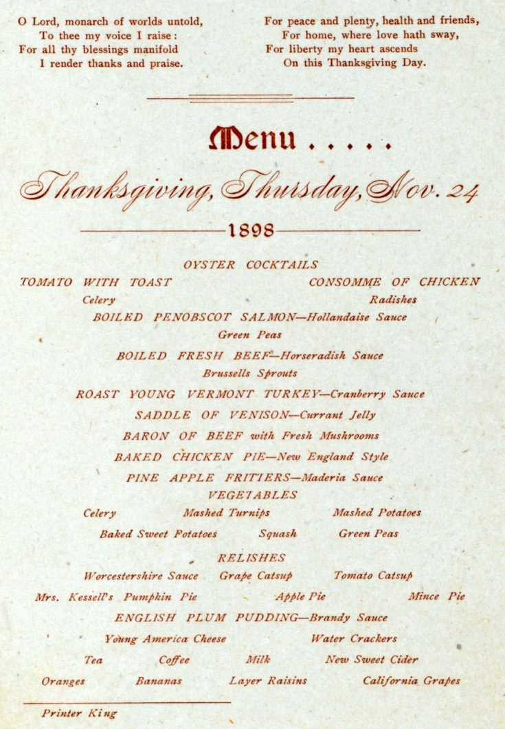 What did people have for Thanksgiving dinner years ago? Take a look ...