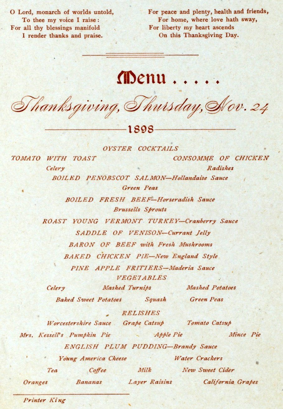 What did people have for Thanksgiving dinner years ago? Take a look ...