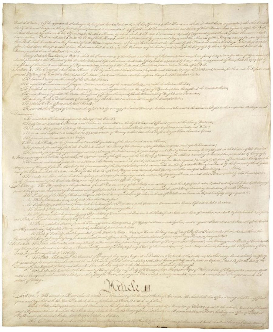 The original US Constitution text: A document that inspired the world ...