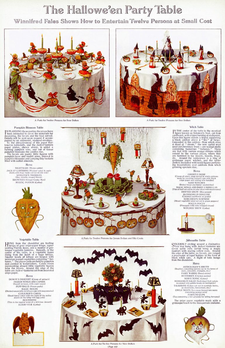 Old-school Halloween party table decorations & menu ideas from 100 ...