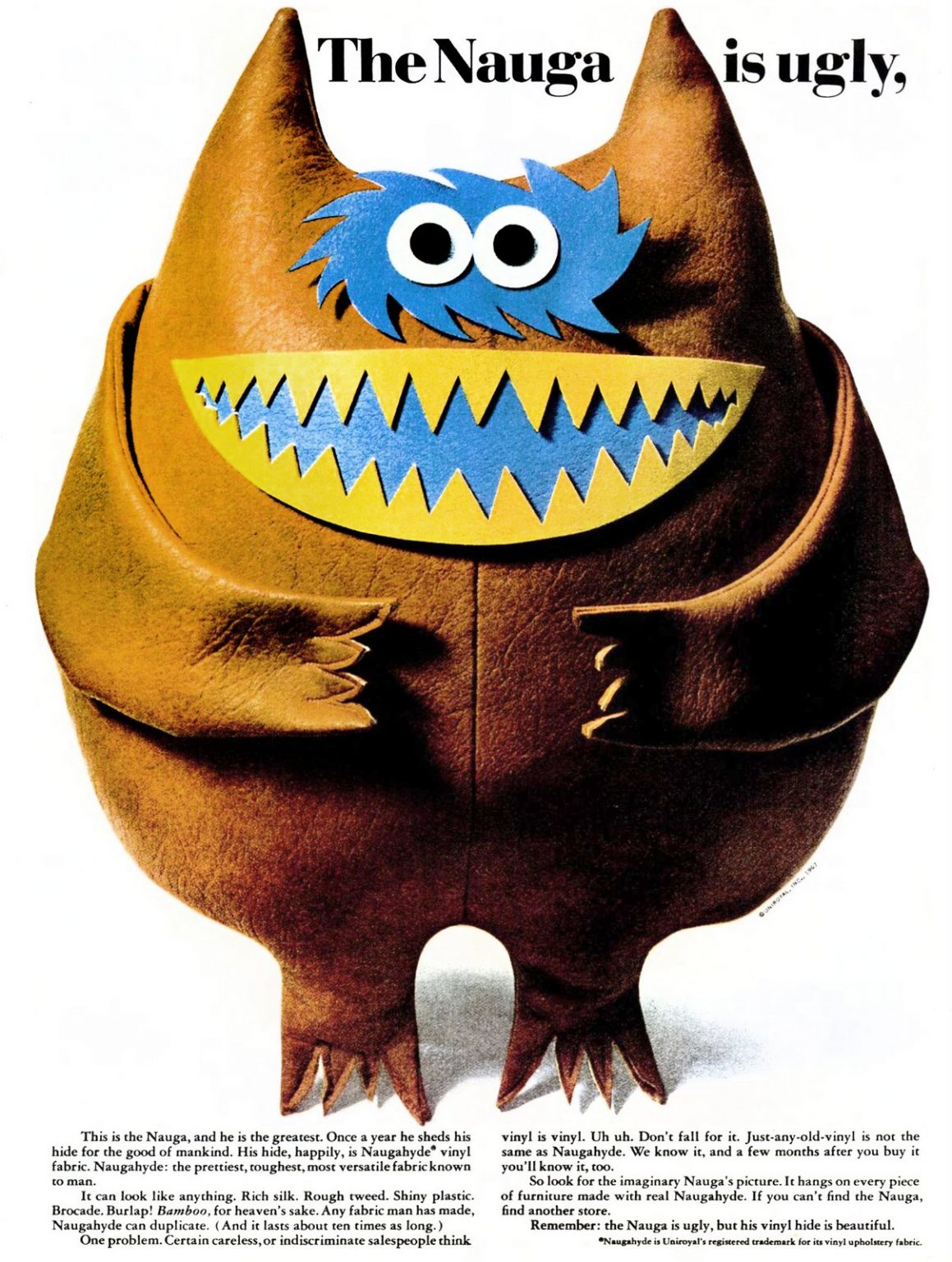 Remember the Nauga, the adorable toy monster mascot for Naugahyde vinyl ...