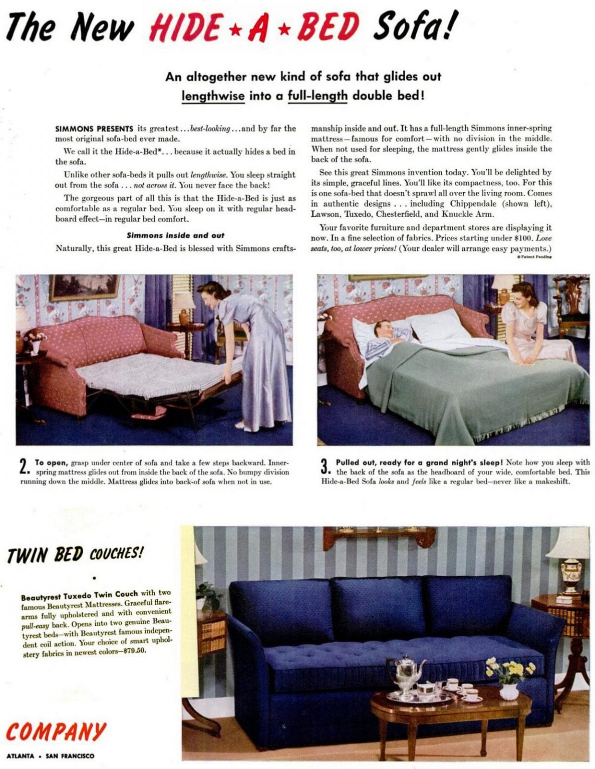 Hide-a-Bed sofas from the 40s, 50s, 60s & 70s: See 50 vintage styles ...