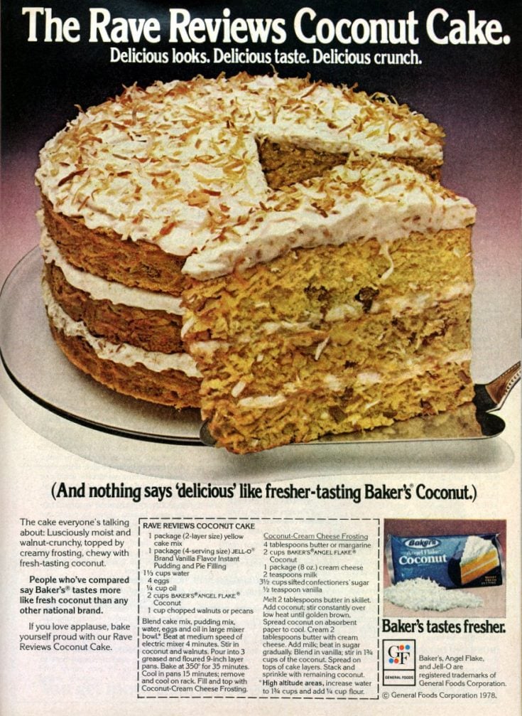 The retro 'Rave Reviews' coconut cake with coconut cream cheese ...