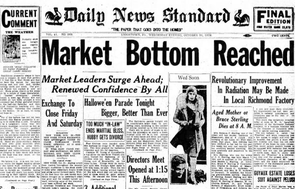 The Great Depression newspaper headlines: Turmoil & uncertainty after ...