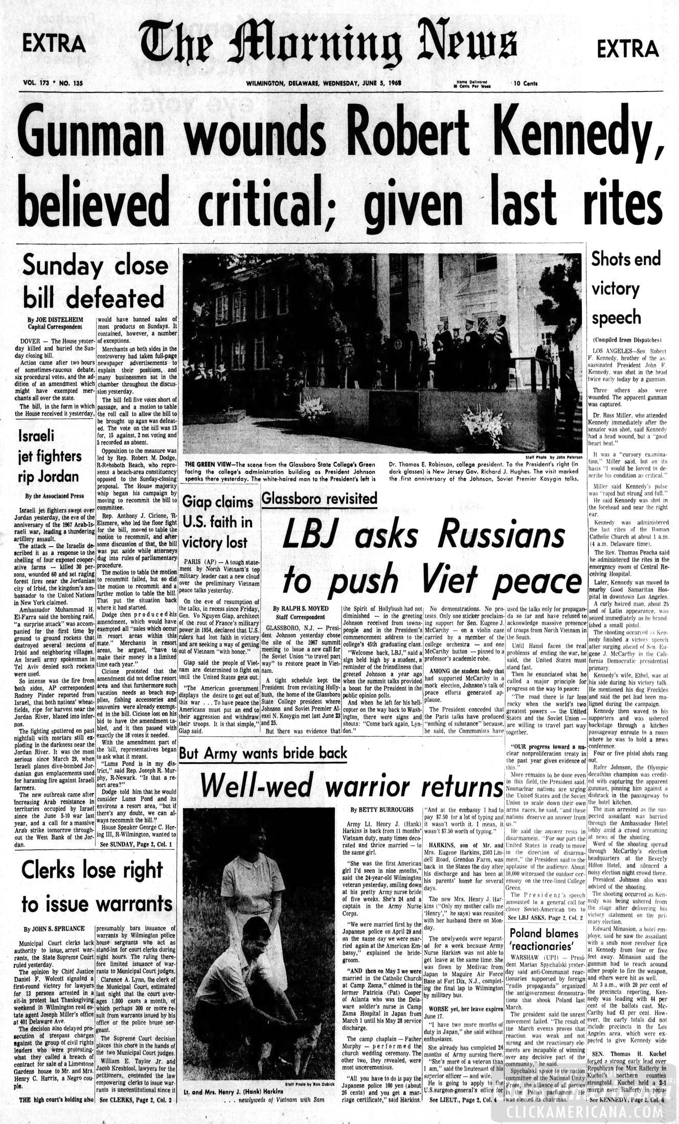 News headlines from when Senator Bobby Kennedy was assassinated (1968 ...