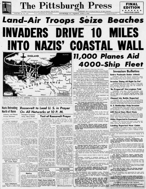 D-Day invasion of France: See WW2 newspaper headlines (1944) - Click ...