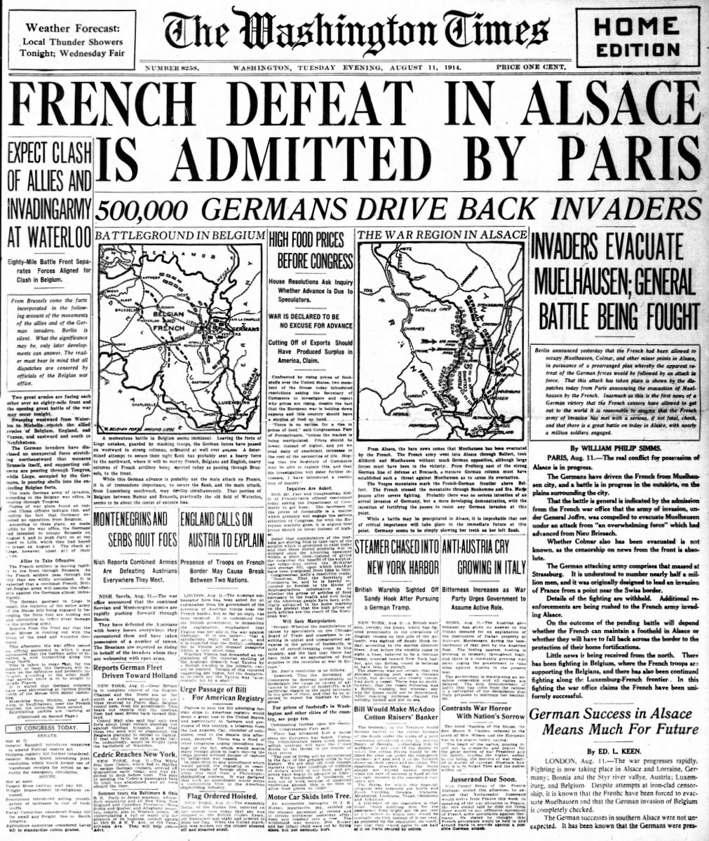 War declared: American newspaper headlines from the very start of WWI ...