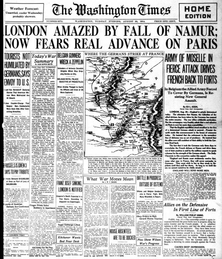 War declared: American newspaper headlines from the very start of WWI ...