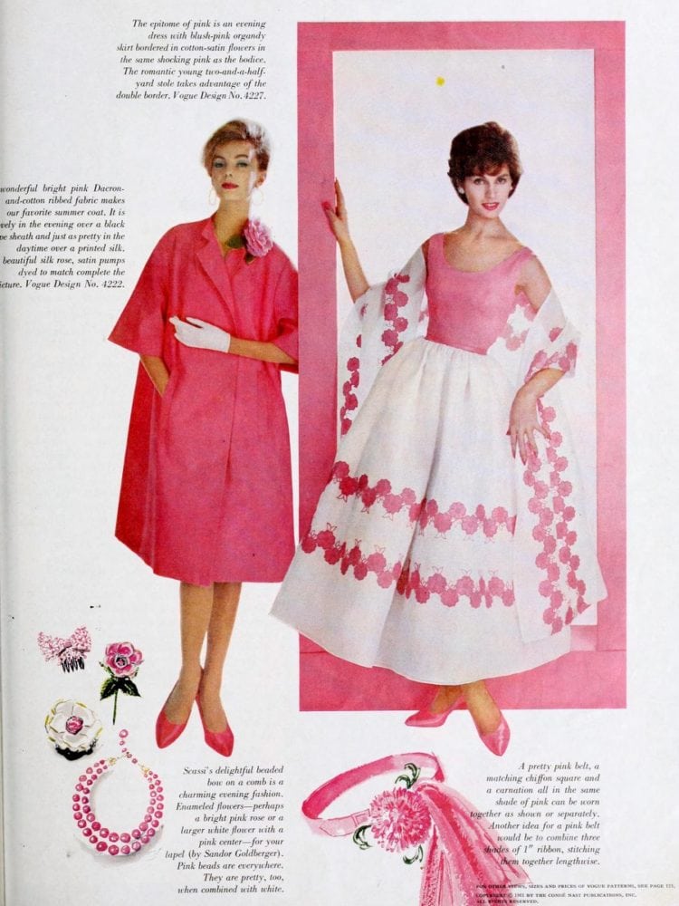 Think pink! Stylish dresses and other pink clothing for women from 1961 ...