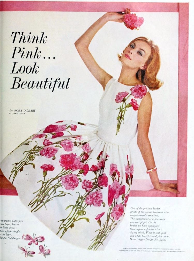 Think pink! Stylish dresses and other pink clothing for women from 1961 ...