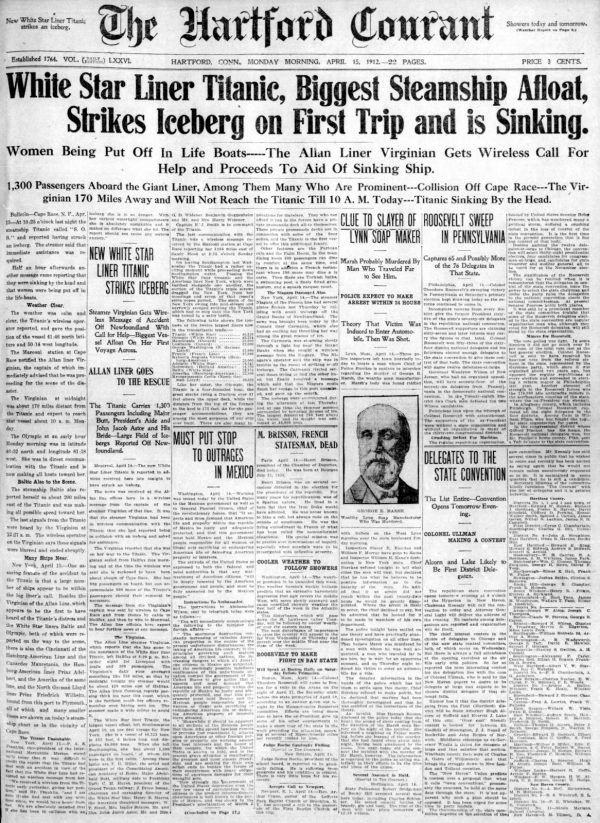 RMS Titanic news: These first stories of the sinking disaster dated ...