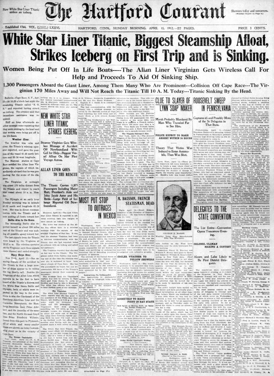 RMS Titanic news: These first stories of the sinking disaster dated ...