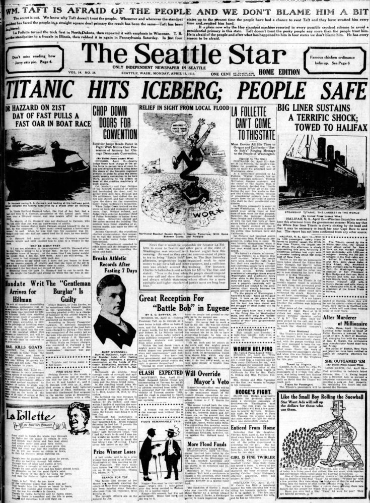 RMS Titanic news: These first stories of the sinking disaster dated ...