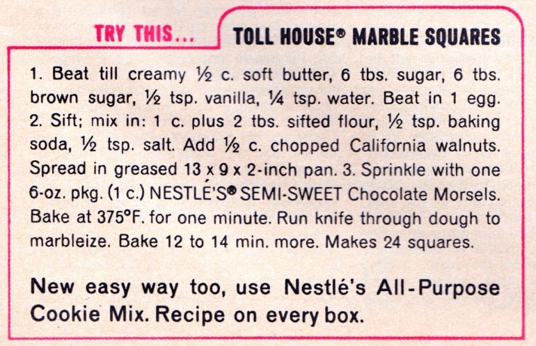 Toll House Marble Squares bar cookies: Get the classic recipe - Click ...