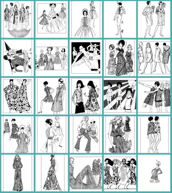 Vintage Women Coloring Book #11: Top Fashions of the '60s - Click Americana
