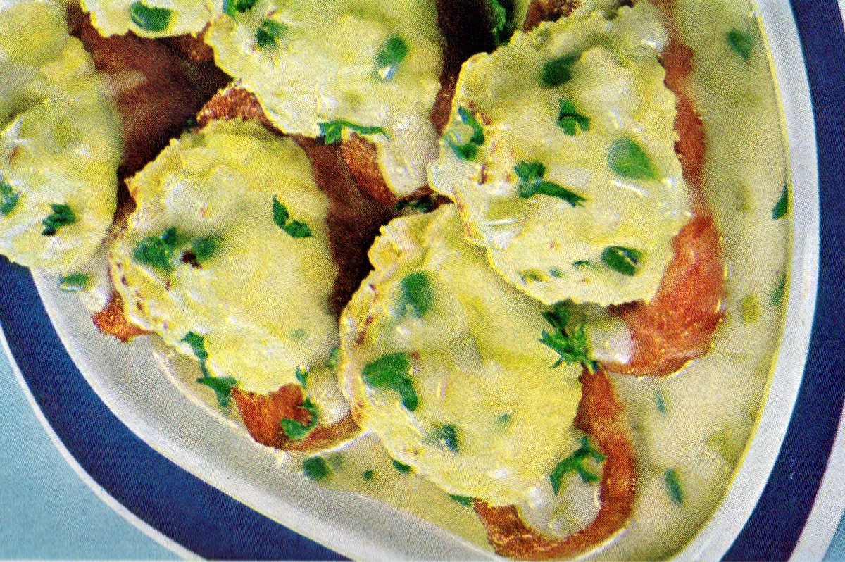 Top Hat Supper retro dinner recipe made with Spam & mashed potatoes ...