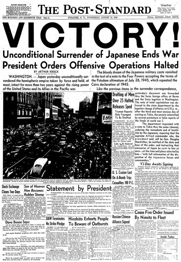 WWII VJ Day celebrations: Victory - and peace - at last after Japan ...