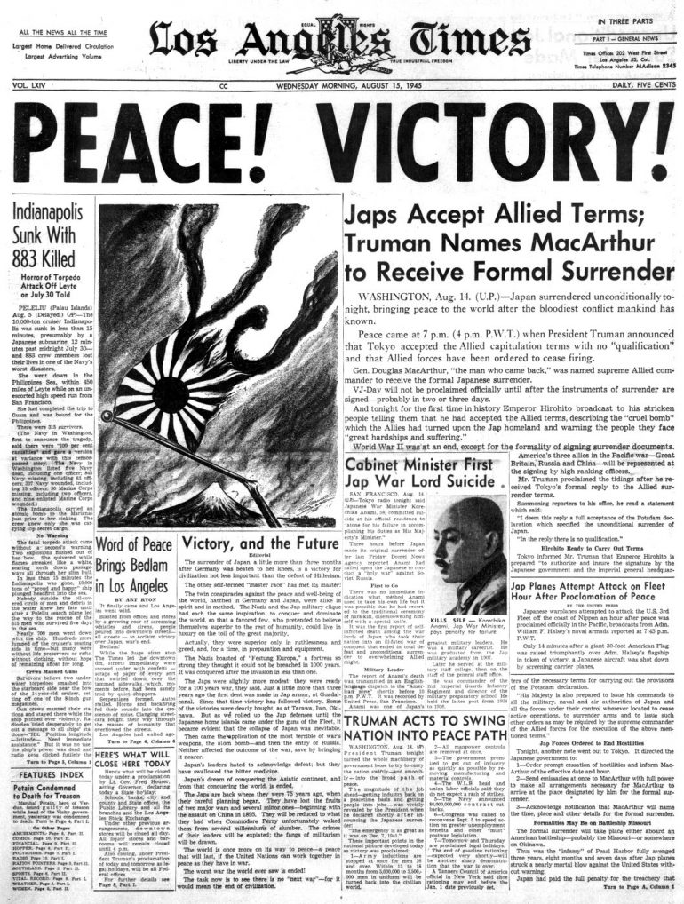 WWII VJ Day celebrations: Victory - and peace - at last after Japan ...