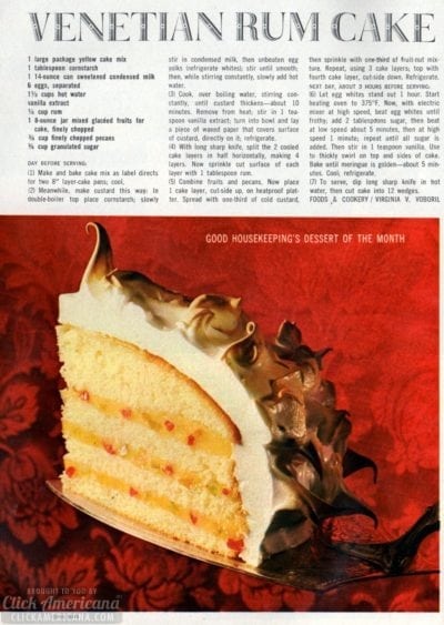 How to make a Venetian rum cake, topped with meringue (1968) - Click ...
