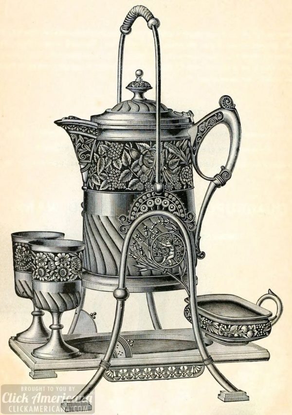 6 antique tilting water pitchers made of silver - Click Americana