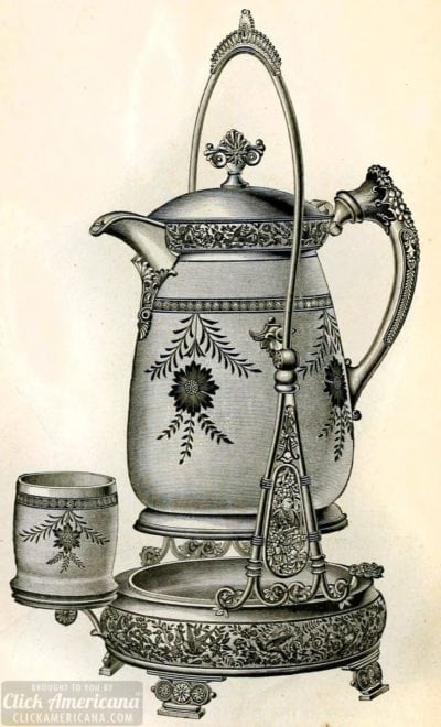 6 antique tilting water pitchers made of silver - Click Americana