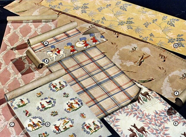 Vintage 1940s wallpaper: See 150 authentic wallpaper samples of popular ...