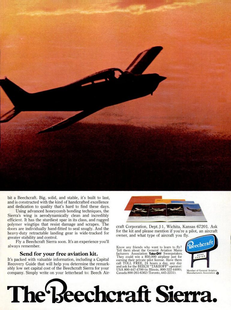 Look back at vintage Beechcraft propeller airplanes from the 1960s ...