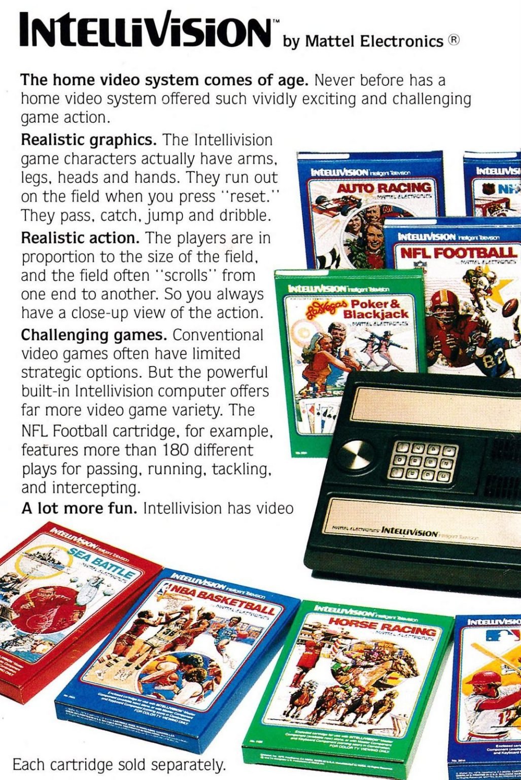 Vintage Intellivision gaming systems made sports super realistic (by ...