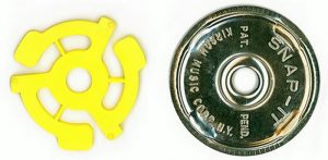 Remember 45 rpm record inserts? See a bunch of those little spindle ...