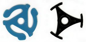 Remember 45 rpm record inserts? See a bunch of those little spindle ...