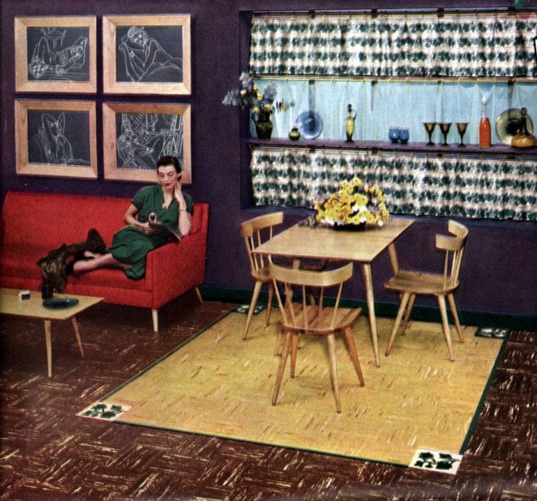 Vintage home style: 1950s vinyl floor tiles in square patterns - Click ...
