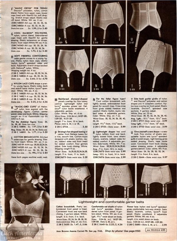 Vintage 60s Garters And Girdles For Women From 1968 1 Click Americana