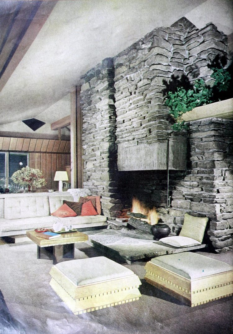 Mid century modern living room decor: 50+ vintage photos showing bold ...