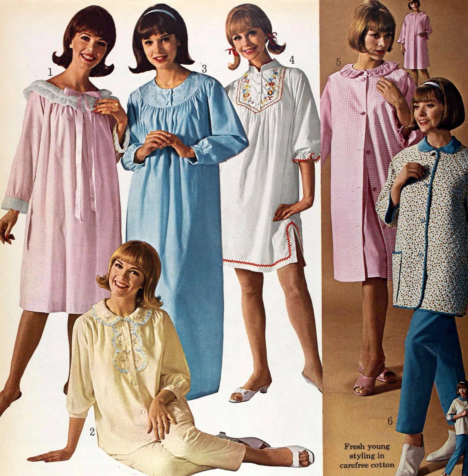 These adorable 1960s nightgowns & pajamas were sweet, demure... and ...
