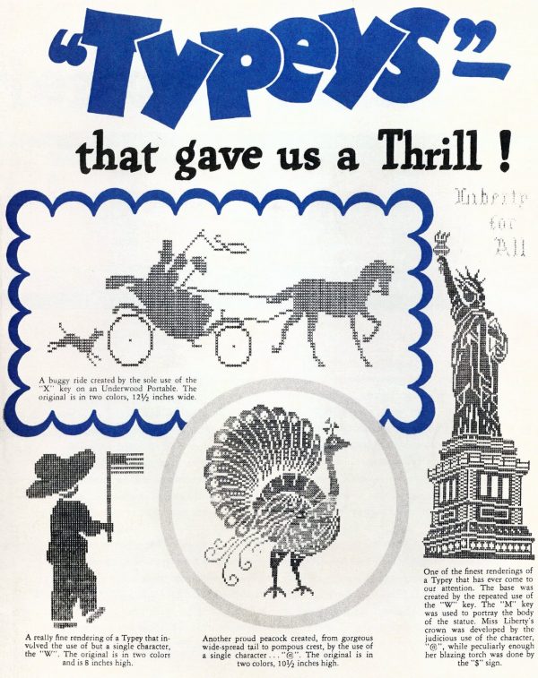 Vintage ASCII art from the 1930s: Typeys, made with old manual ...