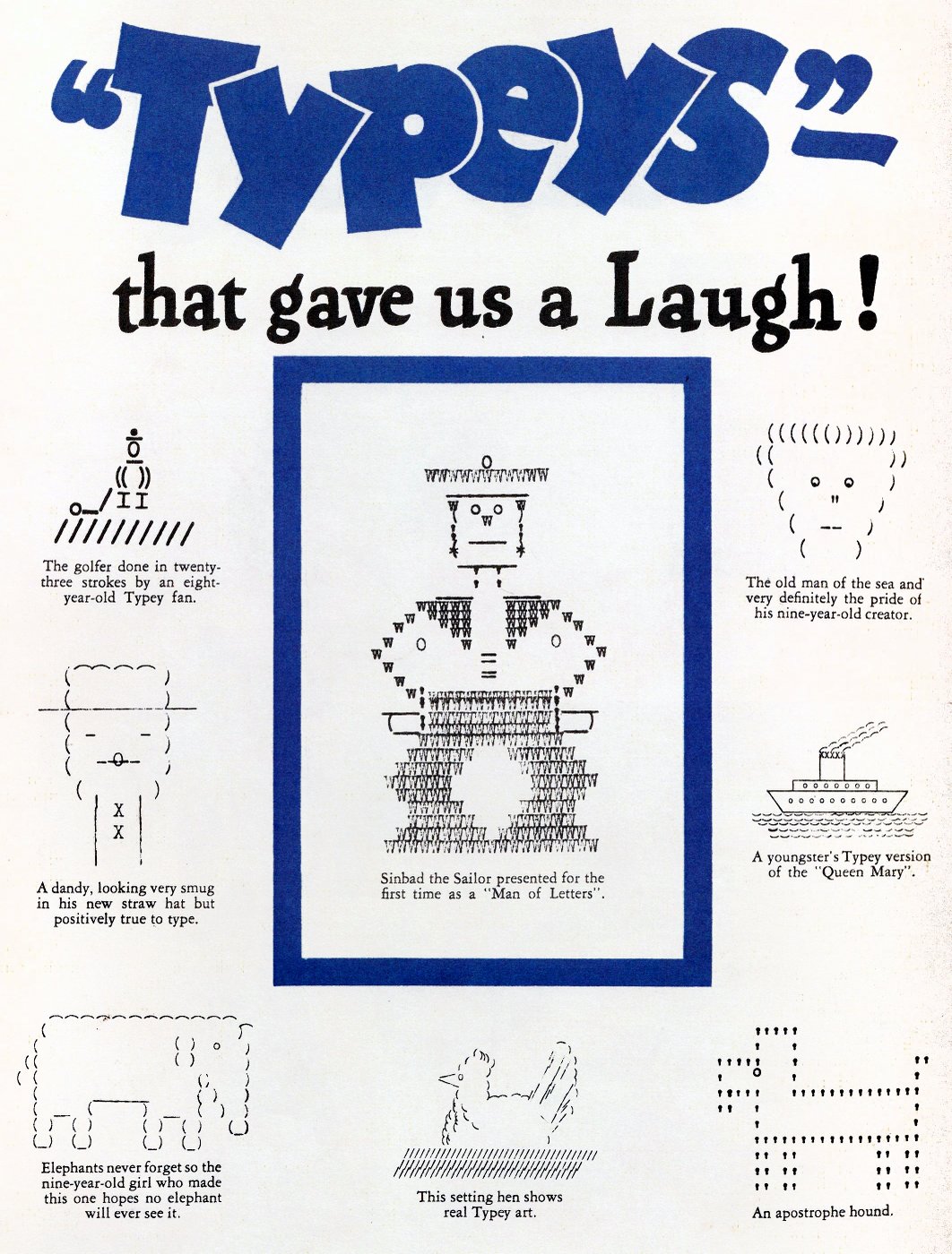 Vintage ASCII art from the 1930s: Typeys, made with old manual ...