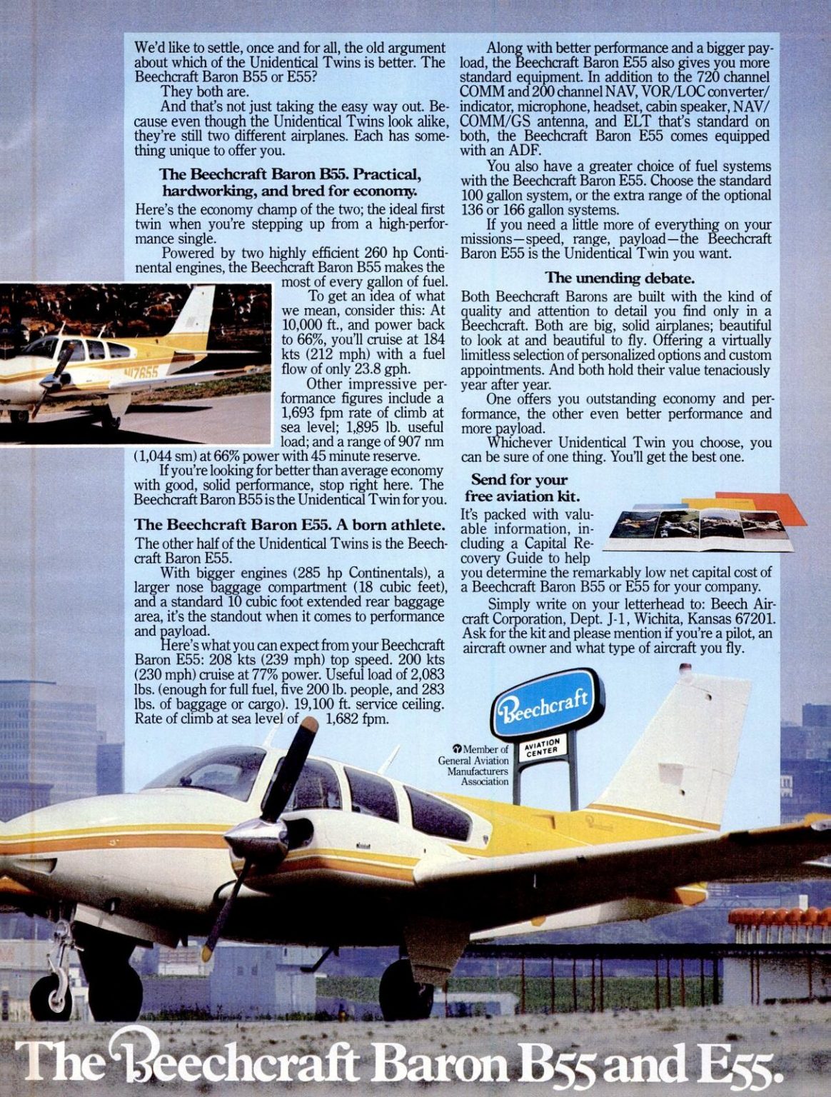 Look back at vintage Beechcraft propeller airplanes from the 1960s ...