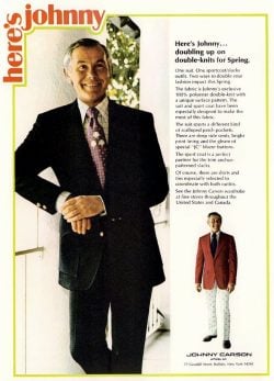 Johnny Carson’s line of polyester suits was a huge seller in the ’70s ...