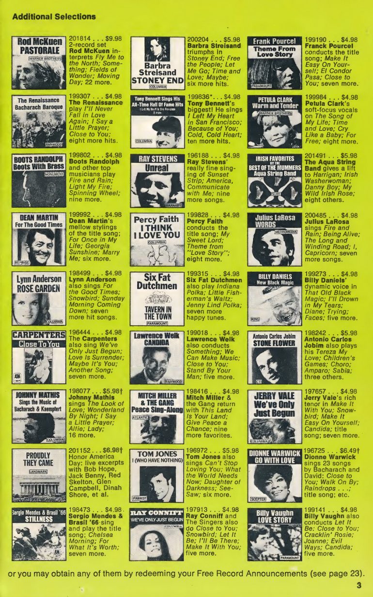 Remember those mail-order record clubs that offered vinyl albums ...