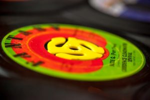 Remember 45 rpm record inserts? See a bunch of those little spindle ...