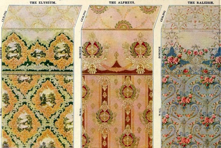 Old Edwardian wallpaper styles & home decor, plus 40 real paper samples ...