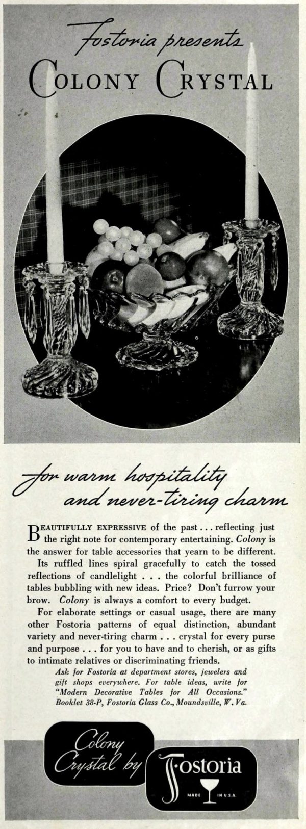 Vintage Fostoria glass: 100+ gorgeous patterns, colors & styles of the ...