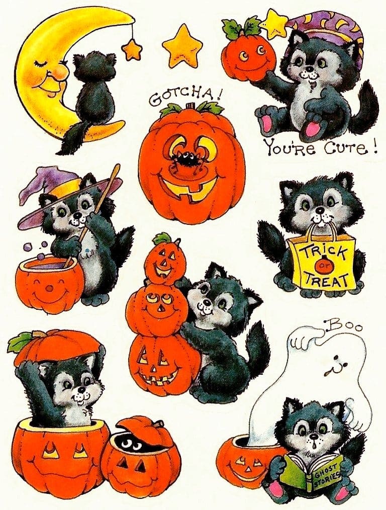 We wish these cute vintage Halloween stickers from the 70s and 80s were ...