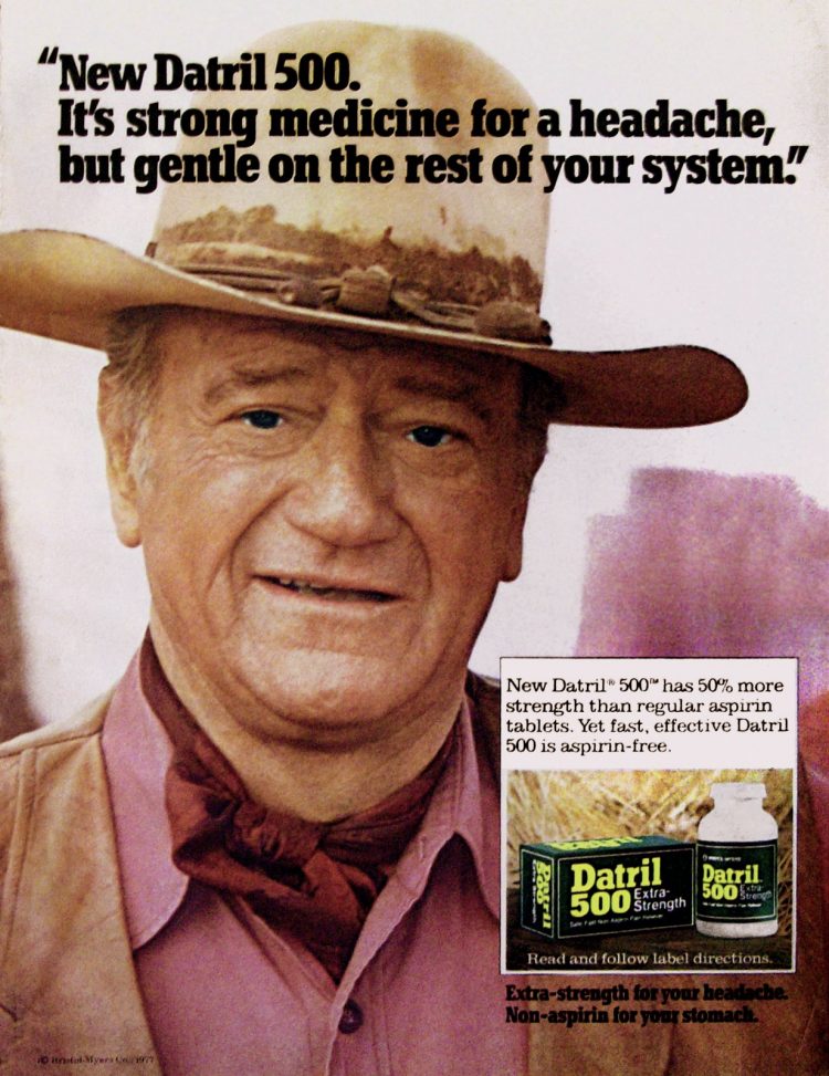 How John Wayne introduced Datril pain reliever back in the 1970s ...