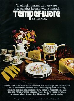 Lenox Temper-ware informal dinnerware sets from the '70s came in 8 patterns - Click Americana