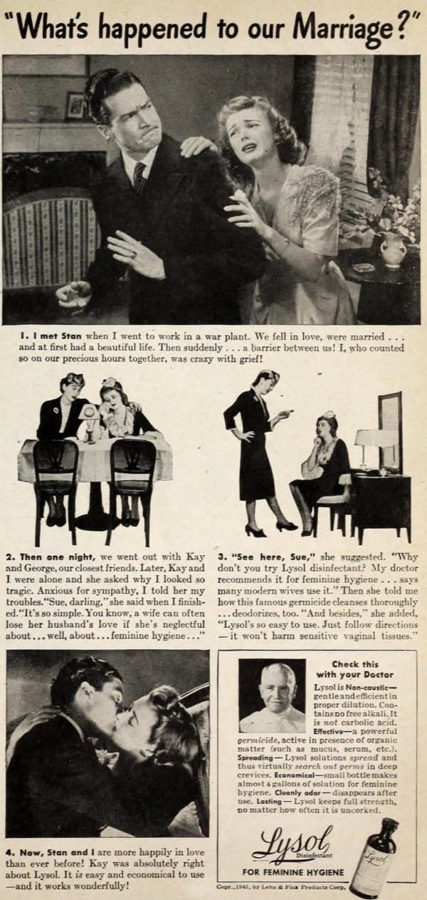 Dear '50s ladies: Use Lysol for the neglect that sometimes kills ...