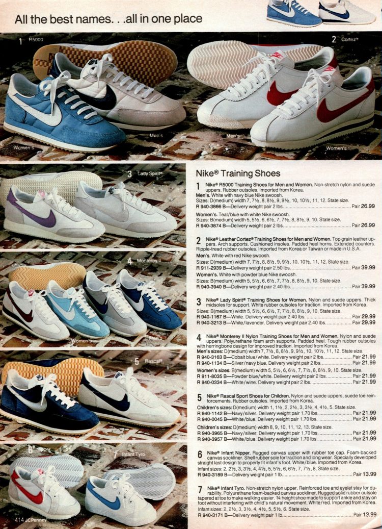 Vintage 1980s Nike shoes, from regular retro sneakers to classic Air ...