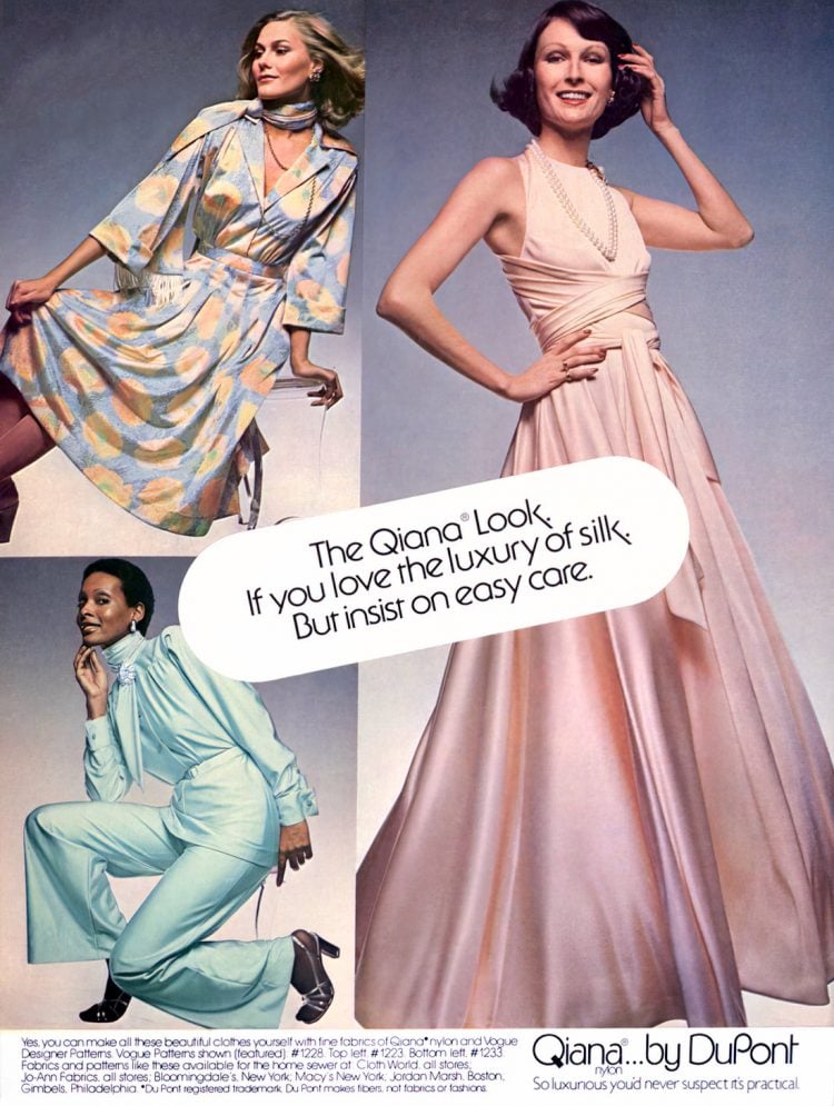 Vintage Qiana fashions from the 1970s: Clothes made with the popular ...