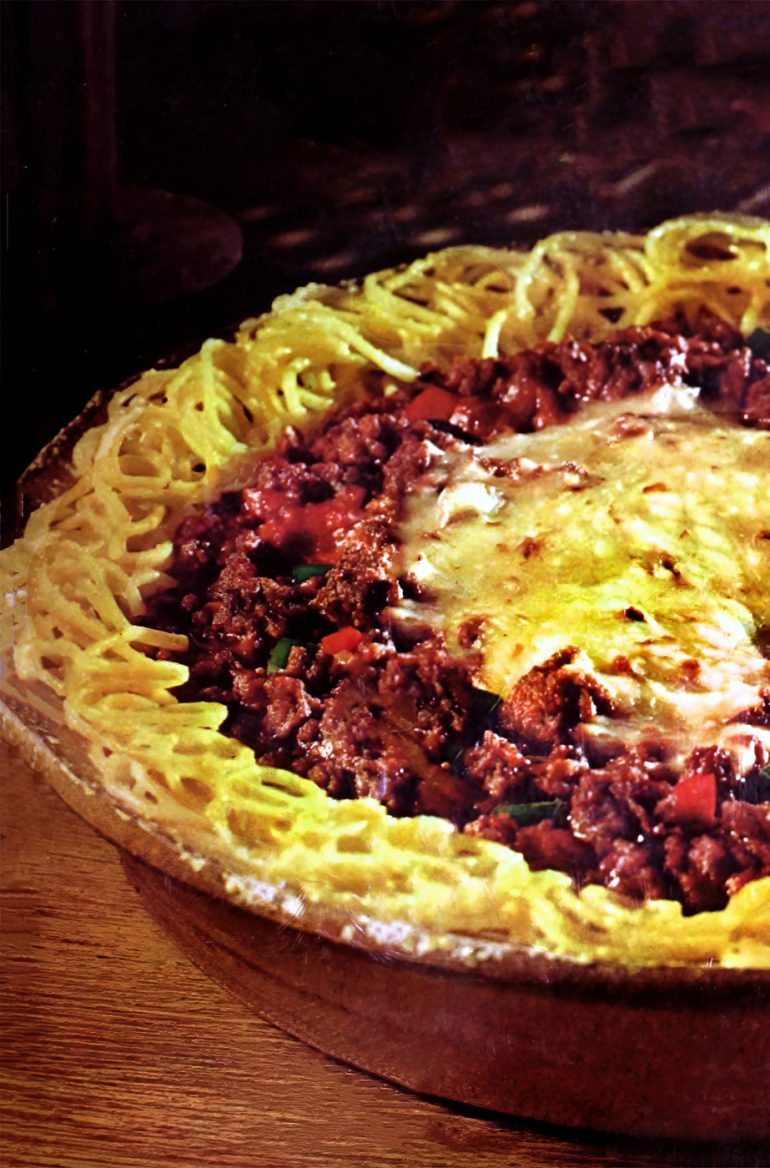 Spaghetti pie recipe (1974) - Click Americana